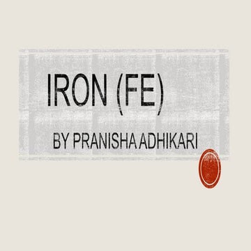 Iron (Fe).pptx | Blood Disorders | Diseases and Conditions