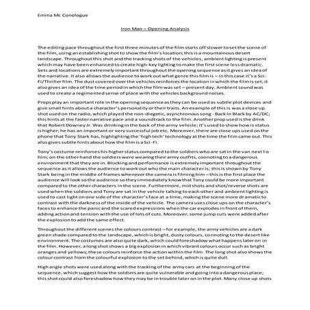 Iron Man Opening Analysis | DOCX