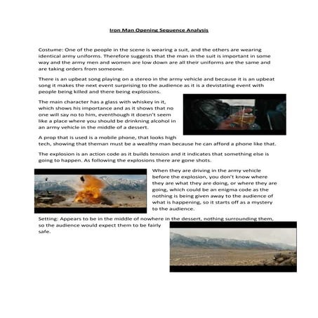 Iron man opening sequence analysis | DOCX