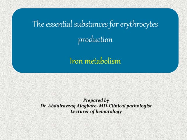 iron staining. | PPTX | Blood Disorders | Diseases and Conditions