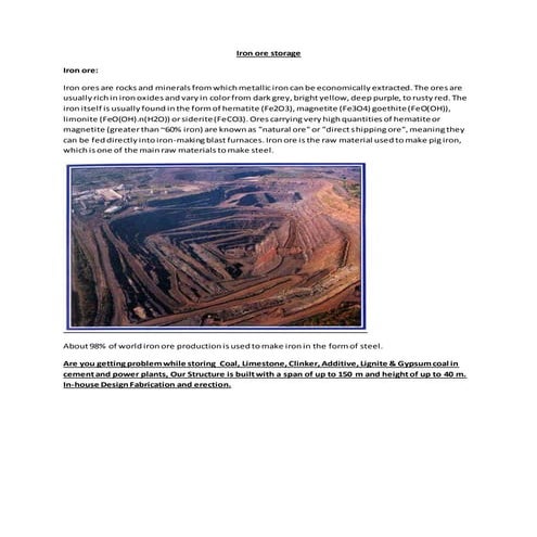 Iron ore storage - specialized steel structure | DOCX