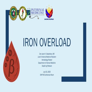 HAEM; Types, Diagnosis and Management of Iron Overload.pptx