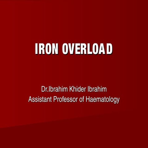Iron overload | PPT
