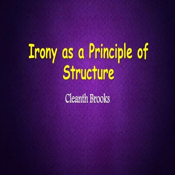 Irony as a principle of structure | PPTX