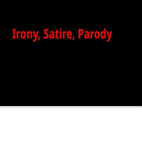 Irony Satire & Parody Presentation 0325 | PPT