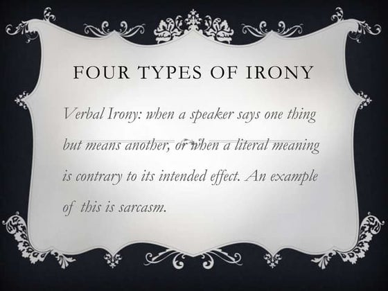 Irony | PPTX | Humor and Satire | Pop Culture