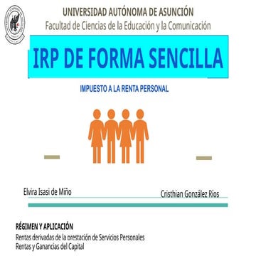 IRP-SP (Impuesto a la Renta Personal).pptx | Personal Taxes | Personal ...