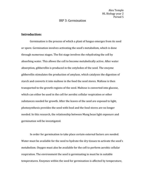 BIOLOGY SBA (LAB) | DOCX