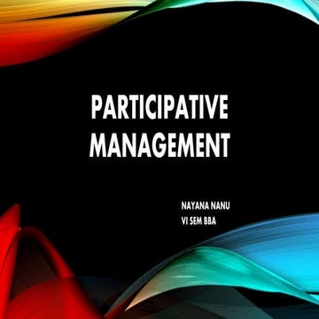 PARTICIPATIVE MANAGEMENT | PPTX