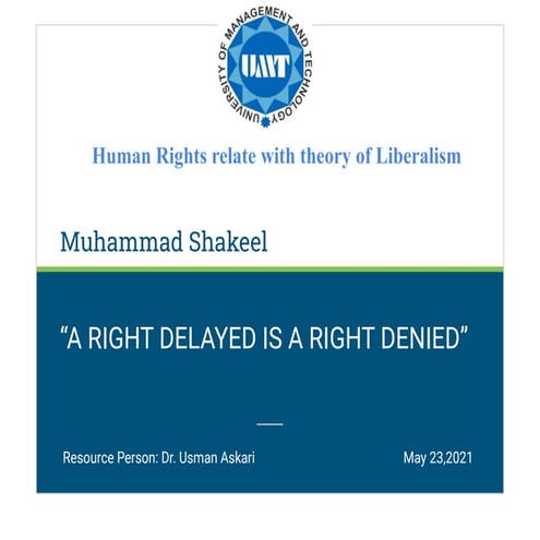 Human rights in international relations & liberalism | PDF