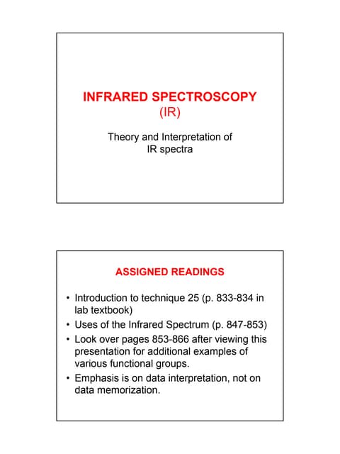 IR SPECTROSCOPY | PPTX | Chemistry | Science
