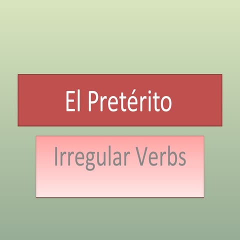 Irregulares en el Pretérito (Spanish) | PPT