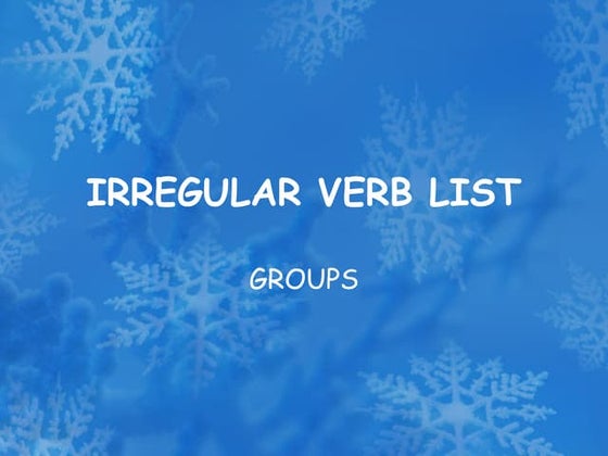 Irregular verbs grouped | DOC