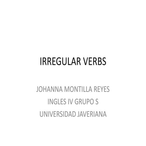 Irregular verbs | PPTX
