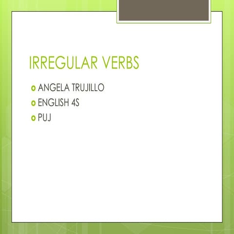 Irregular verbs | PPTX