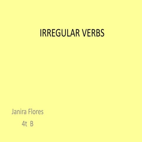 Irregular verbs | PPTX