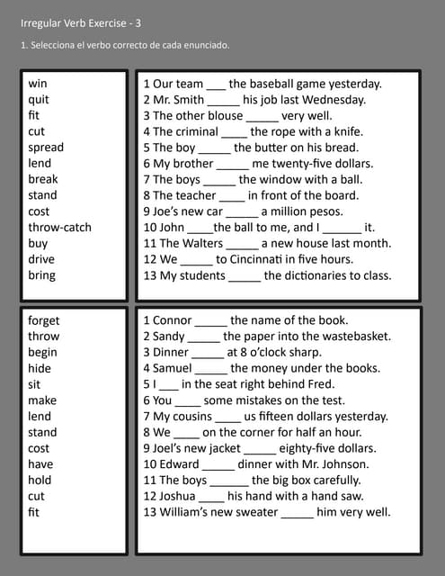 English Corner Unit 7 Reading Irregular Verbs PDF) New Round Up 4