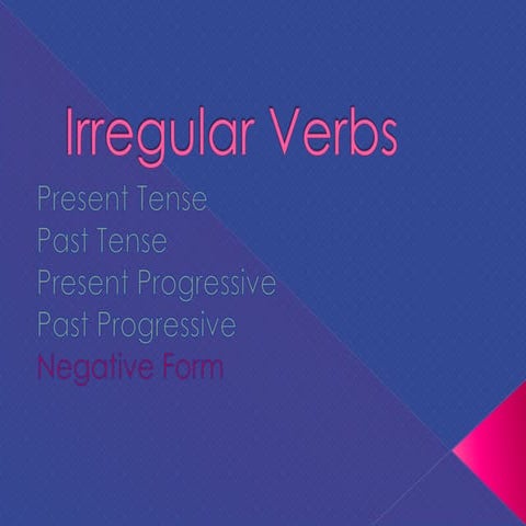 Irregular verbs negative form | PPTX