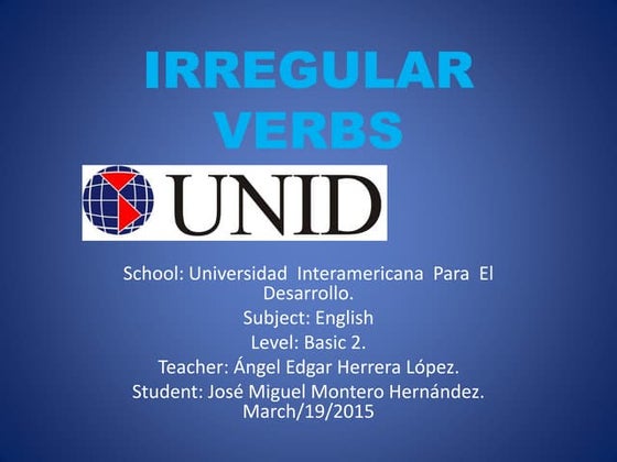 Regular and irregular verbs | PPTX