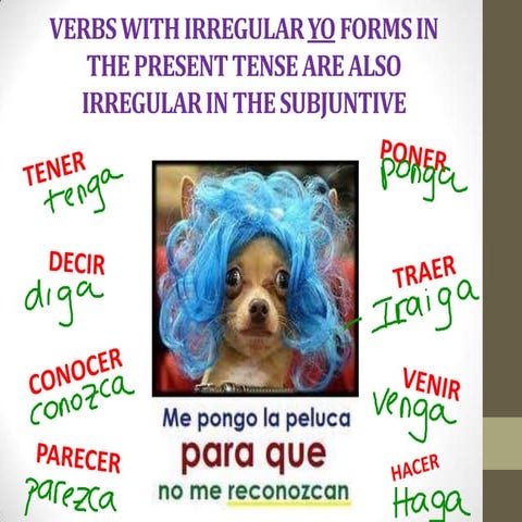 Irregular verbs in the subjuntivo | PPTX