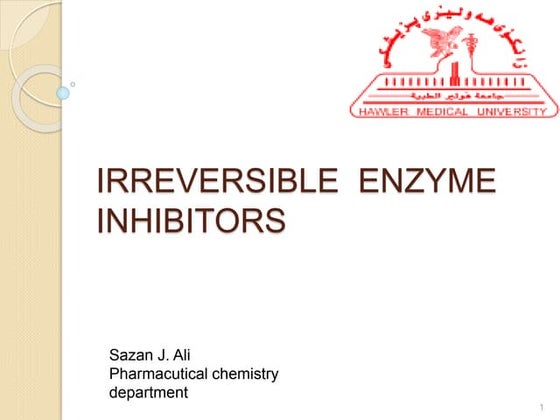 Enzyme inhibitors, reversible_and_irreversible | PPT