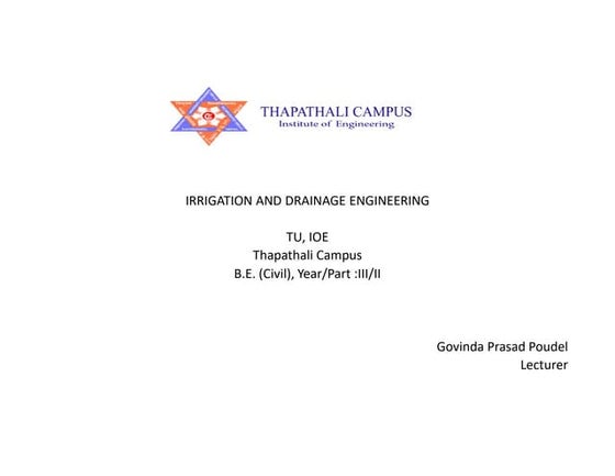Cross section of the canal, balancing depth and canal fsl | PPTX | Geology | Science