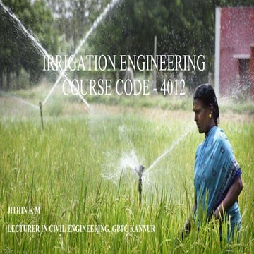 Irrigation engineering | PPTX | Water Services | Home Utilities