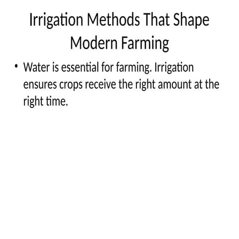 Traditional methods of irrigation | PPTX