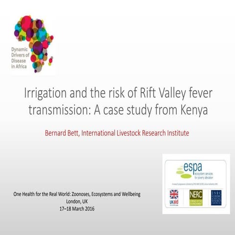 Irrigation and the risk of Rift Valley fever transmission: A case study ...