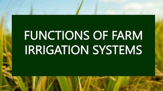 Introduction to Irrigation Design and Construction | PPTX