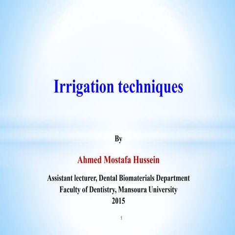 Irrigation techniques | PPTX