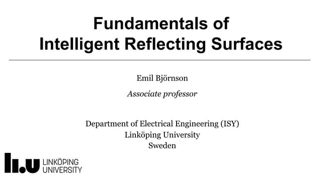 Intelligent reflecting surfaces (IRS) | PDF