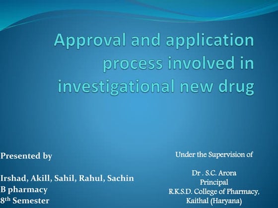 Ind (investigational new drug application) and nda | PPT