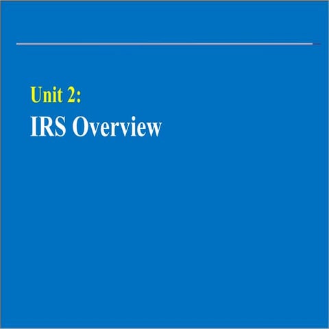 Irs intro unit 2 irs overview usfs ip (1) | PPT