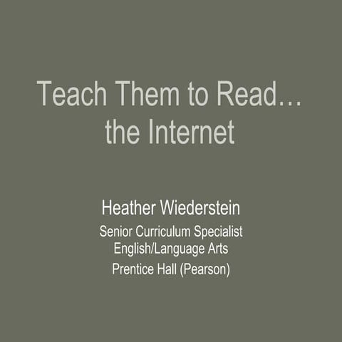 The Internet and Reading | PPT