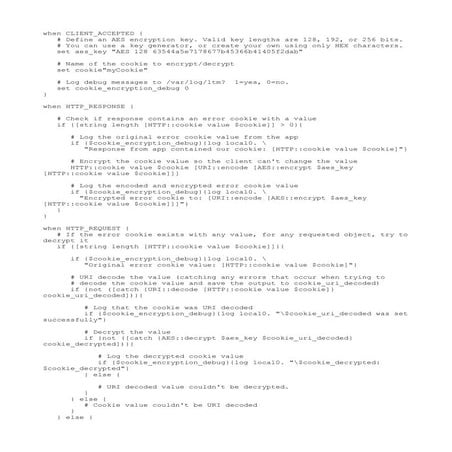 Irule encryption cookie | TXT