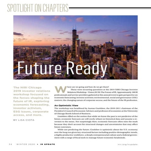 Future Ready - IR Update: Winter 2020 | PDF
