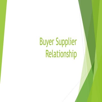 Buyer supplier relationship | PPTX
