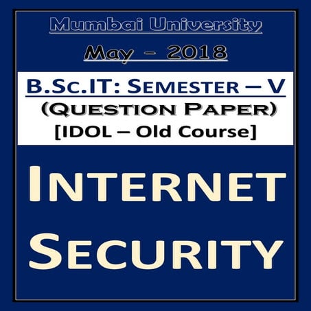 Network Security (May – 2018) [IDOL: Revised Course | Question Paper] | PDF