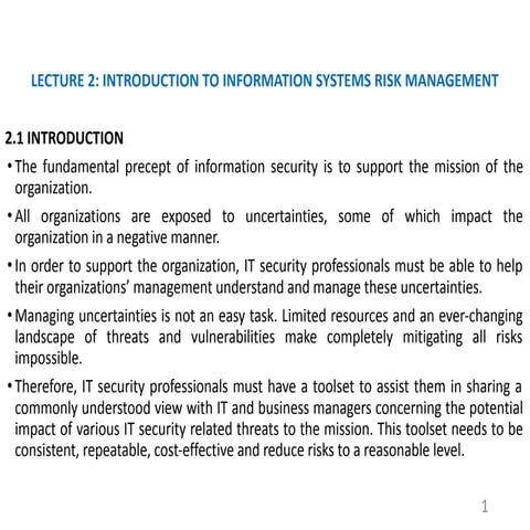 IS-Risk-Management-Lecture-2.pdf | Free Download