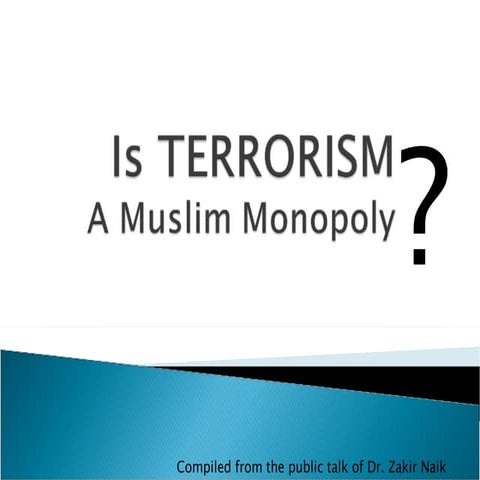 Is Terrorism A Muslim Monopoly | PPS
