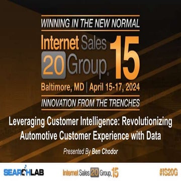 IS20G15 - Leveraging Customer Intelligence_ Revolutionizing Automotive ...