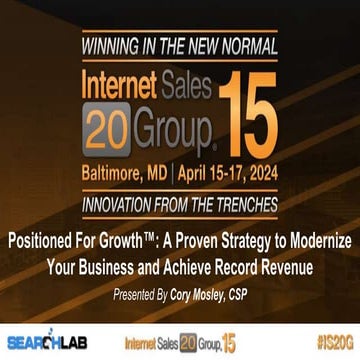 IS20G15 - Positioned For Growth™: A Proven Strategy to Modernize Your ...