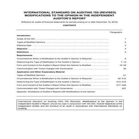 ISA: 705-Revised | PDF