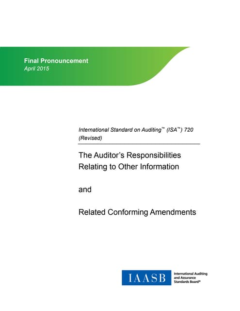 ISA: 700-Revised | PDF