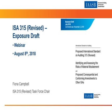 ISA 315 (Revised) - Exposure Draft Webinar | PDF