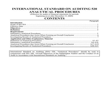 Isa 520 analytical procedures en ingles | DOCX