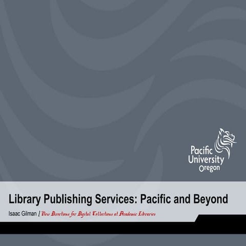 Blended Learning in a Liberal Arts Setting: Preliminary Findings | PPTX