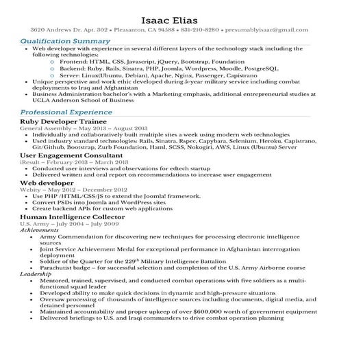 Isaac elias resume | PDF