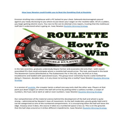 Isaac newton roulette winning strategy | PDF